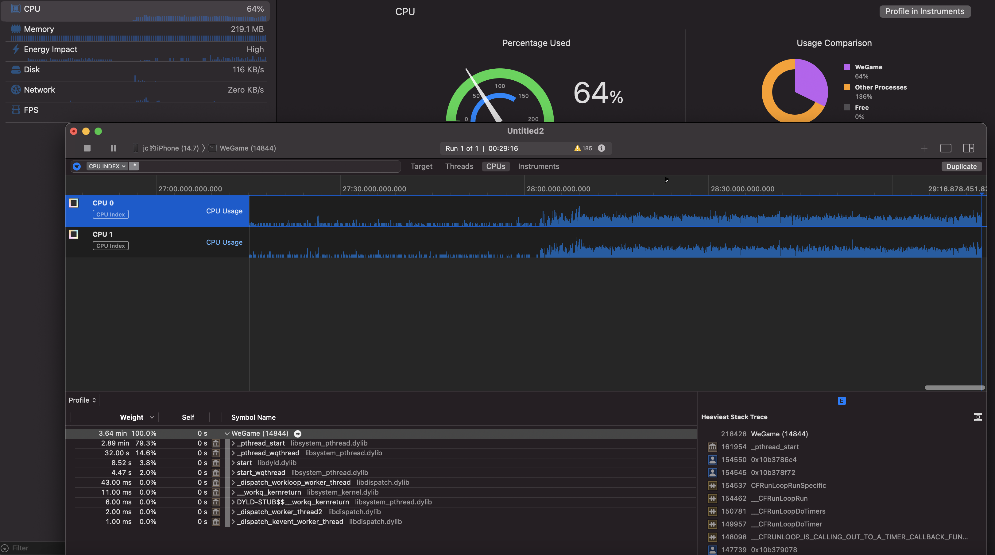 Complex Page With Animations In Listview And Gridview Uses Very High Cpu On Ios Compared To