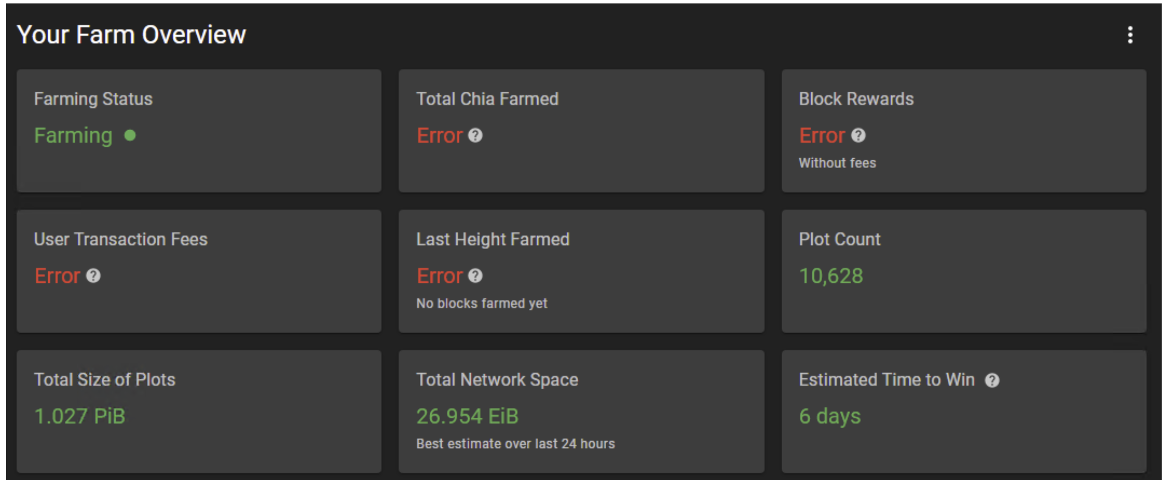 1.3.4 - Windows - Farming Tab displays Errors with large number of ...