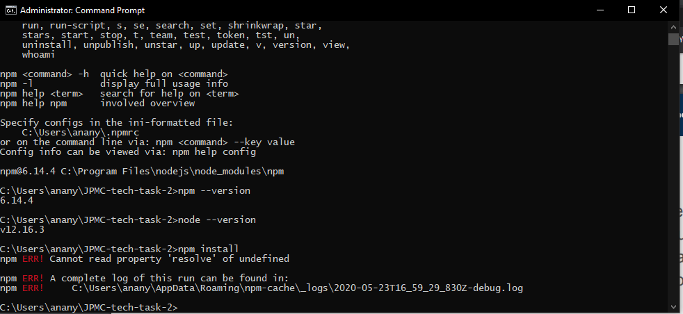 Error occurs on executing "npm start" · Issue #145 · insidesherpa/JPMC-tech-task-2 · GitHub