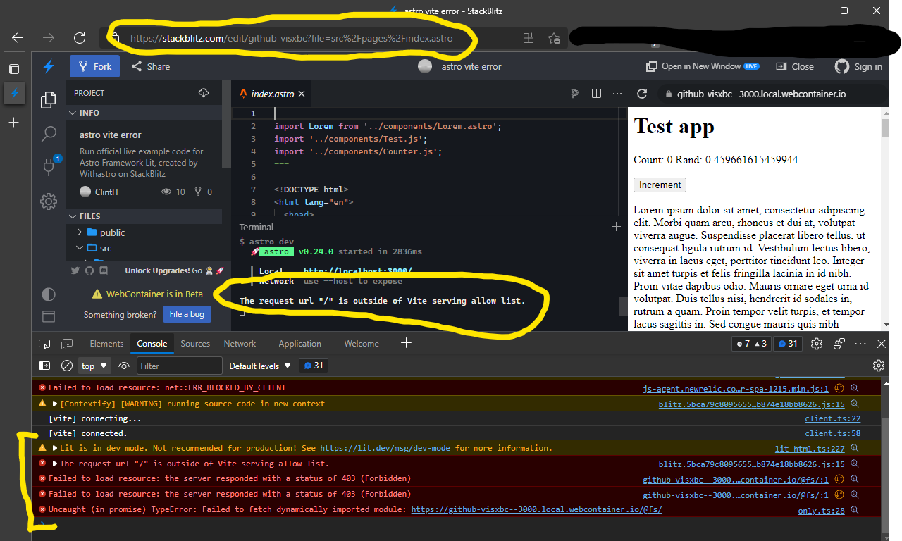 🐛 BUG: The request url is outside of the Vite serving allow list · Issue #2779 · withastro/astro ...