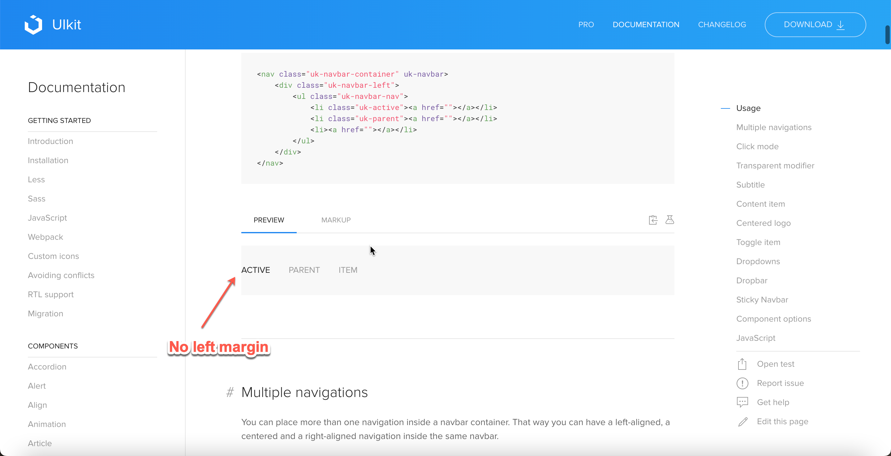 Reggression Navbar No Left And Right Margin Applied · Issue 4648 · Uikituikit · Github