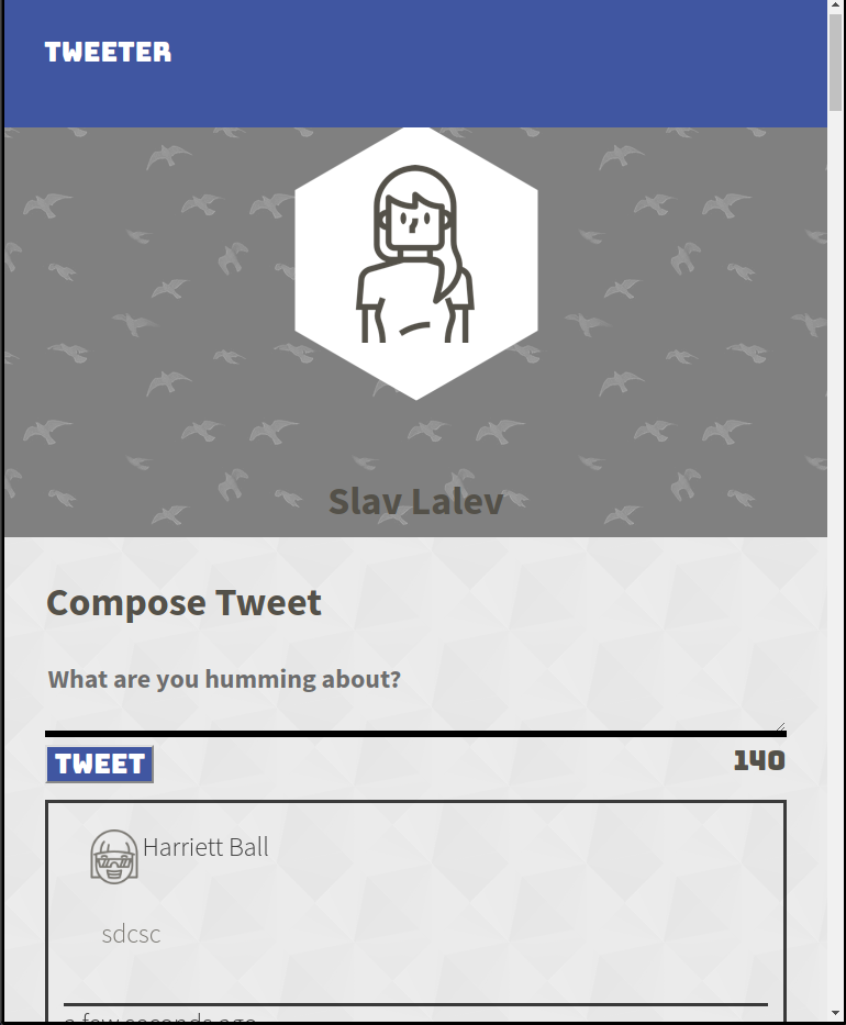 GitHub - slav120/Tweeter: Twitter clone