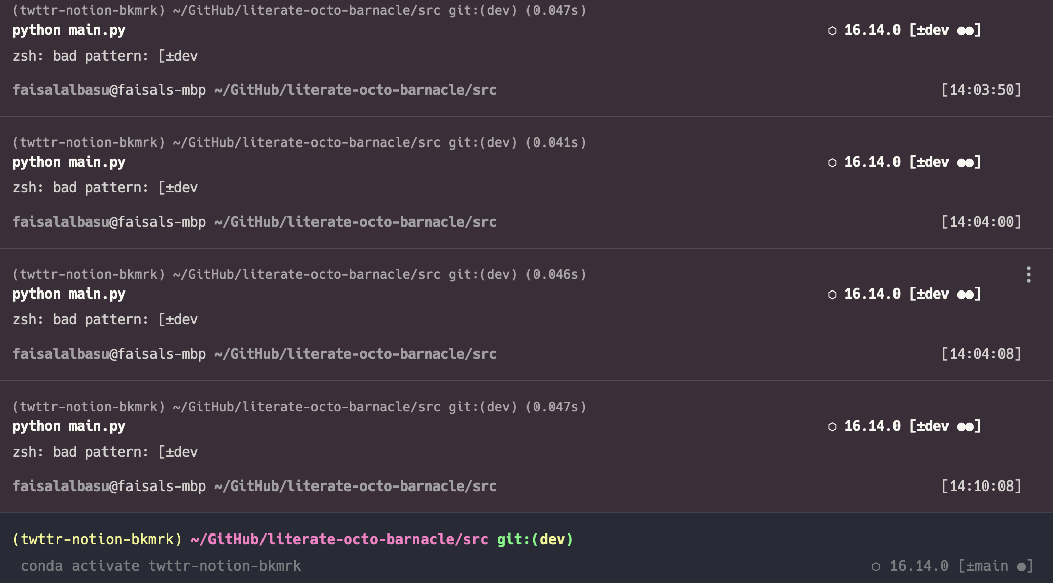 Command History and Completion seems to be broken. · Issue #1560 · warpdotdev/Warp · GitHub