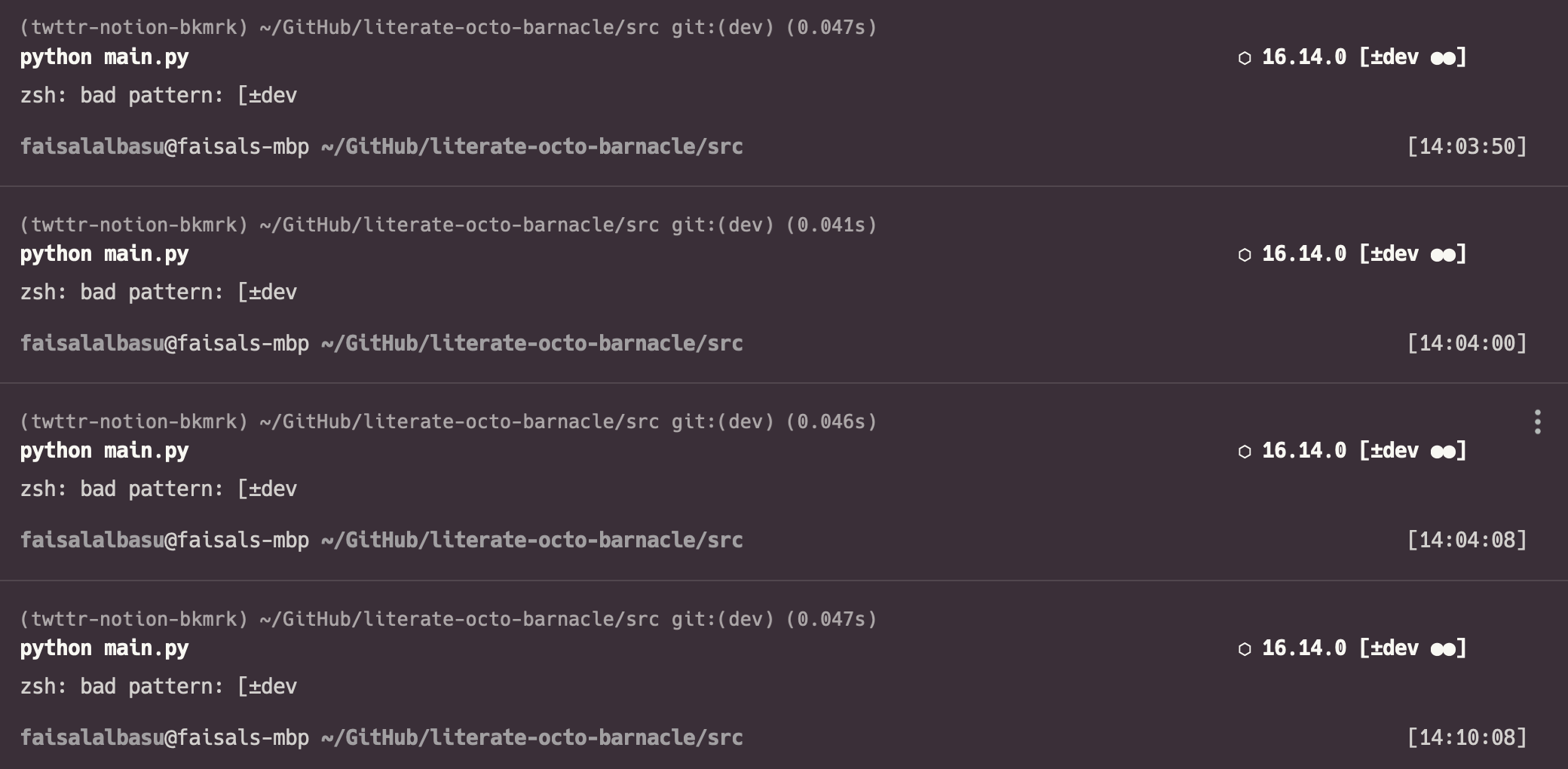 Command History and Completion seems to be broken. · Issue #1560 · warpdotdev/Warp · GitHub