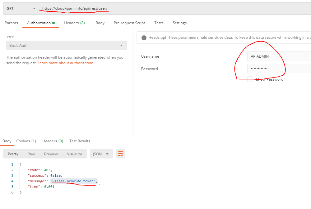 Postman code 403 "Please provide token" using ssl · Issue #3212 · phpipam/phpipam · GitHub
