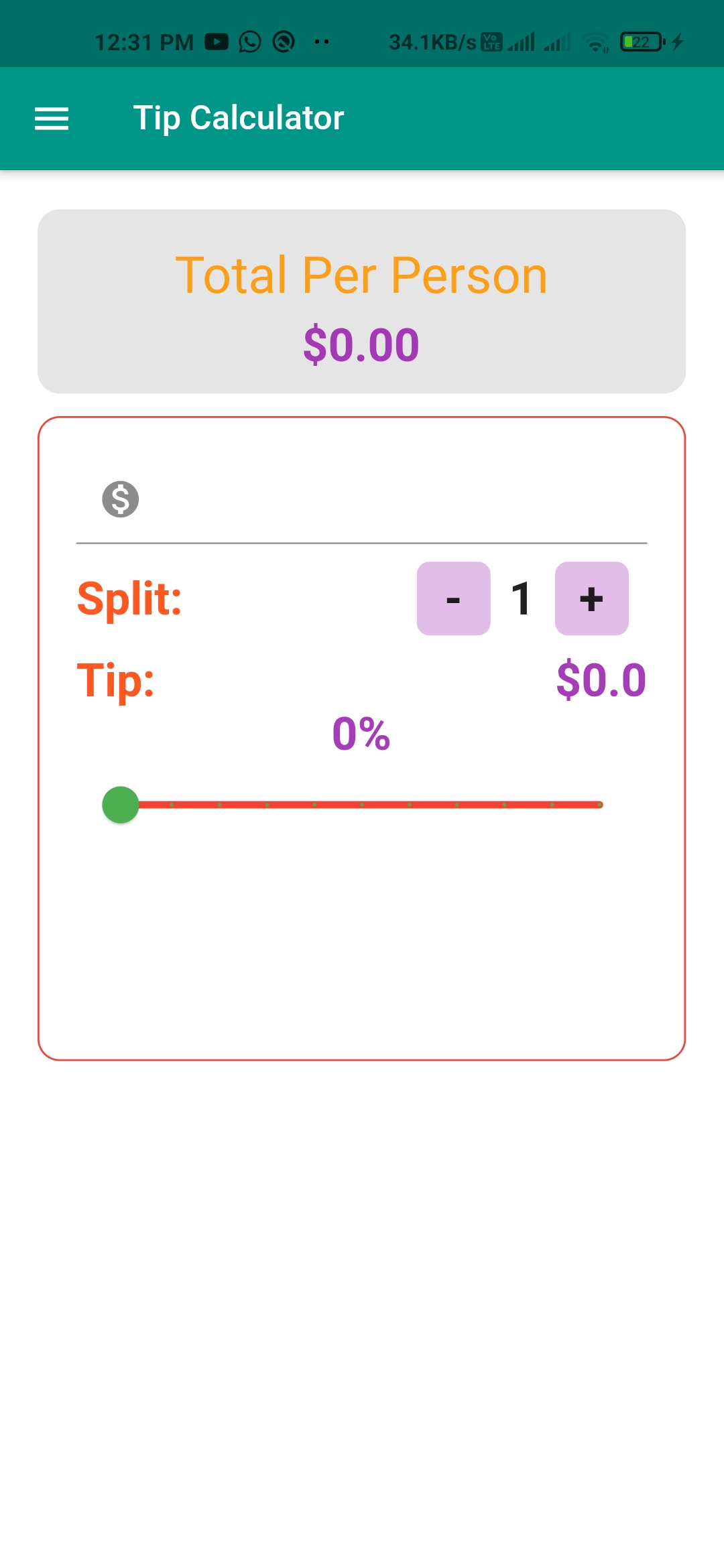 GitHub - zaid-bashir/flutter_tip_calculator: Flutter based calculator app to distribute money ...