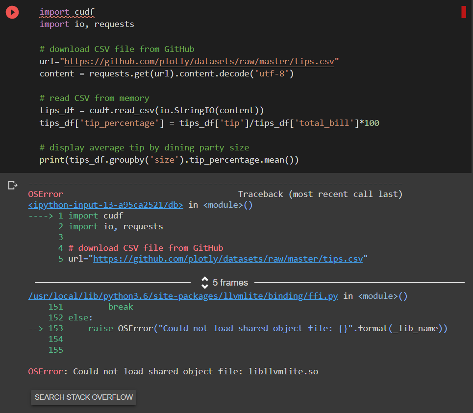 [bug] Oserror Could Not Load Shared Object File Libllvmlite So · Issue 7052 · Rapidsai Cudf
