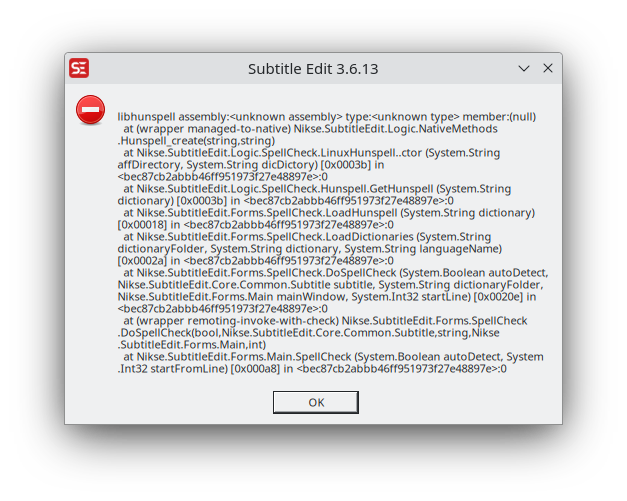 "Unable to launch hunspell" even though it is installed on Fedora · Issue #6952 · SubtitleEdit ...