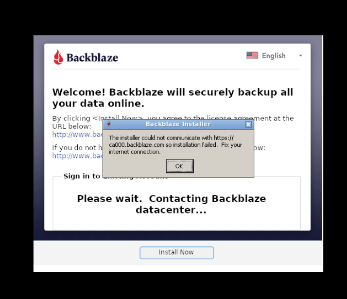 Could not communicate with backblaze, install failed · Issue #13 ...