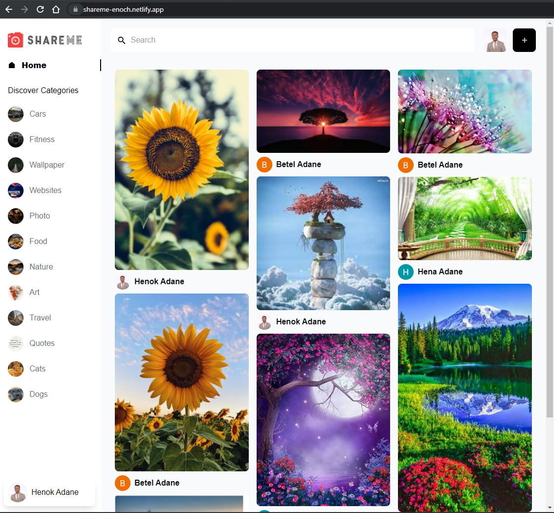 GitHub - enochadane/ShareMe---Social-Media-React-App: Social Media Application