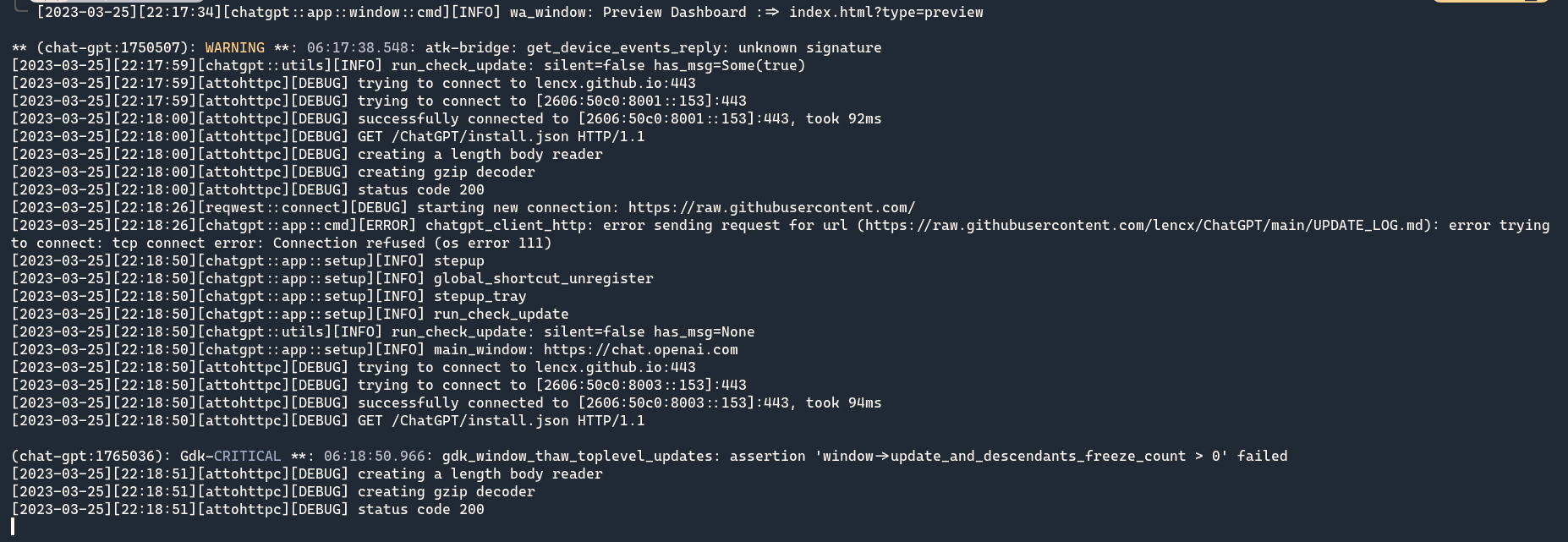 [Bug] · Issue #715 · lencx/ChatGPT · GitHub