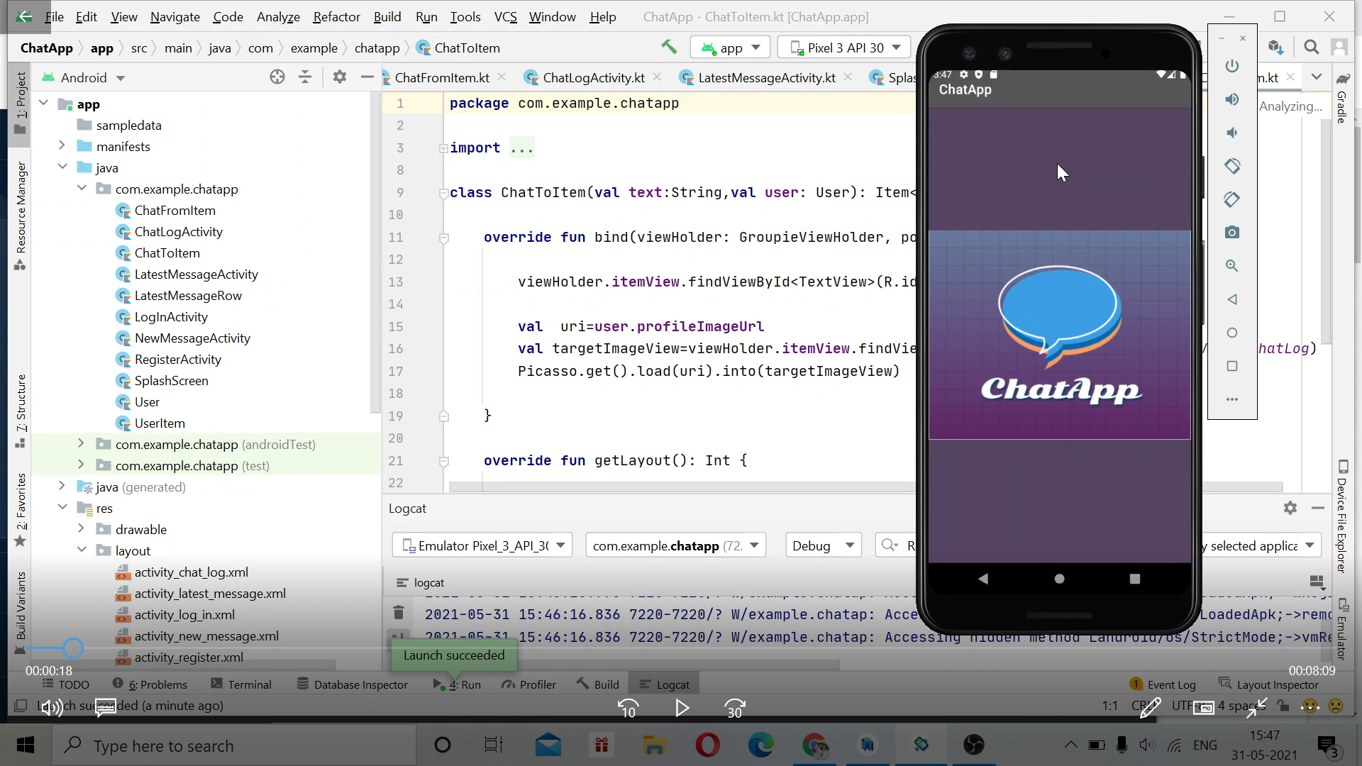 Github Vissi31augchatapp This Chat Application Is Built In Kotlin Language And Saved Data Of