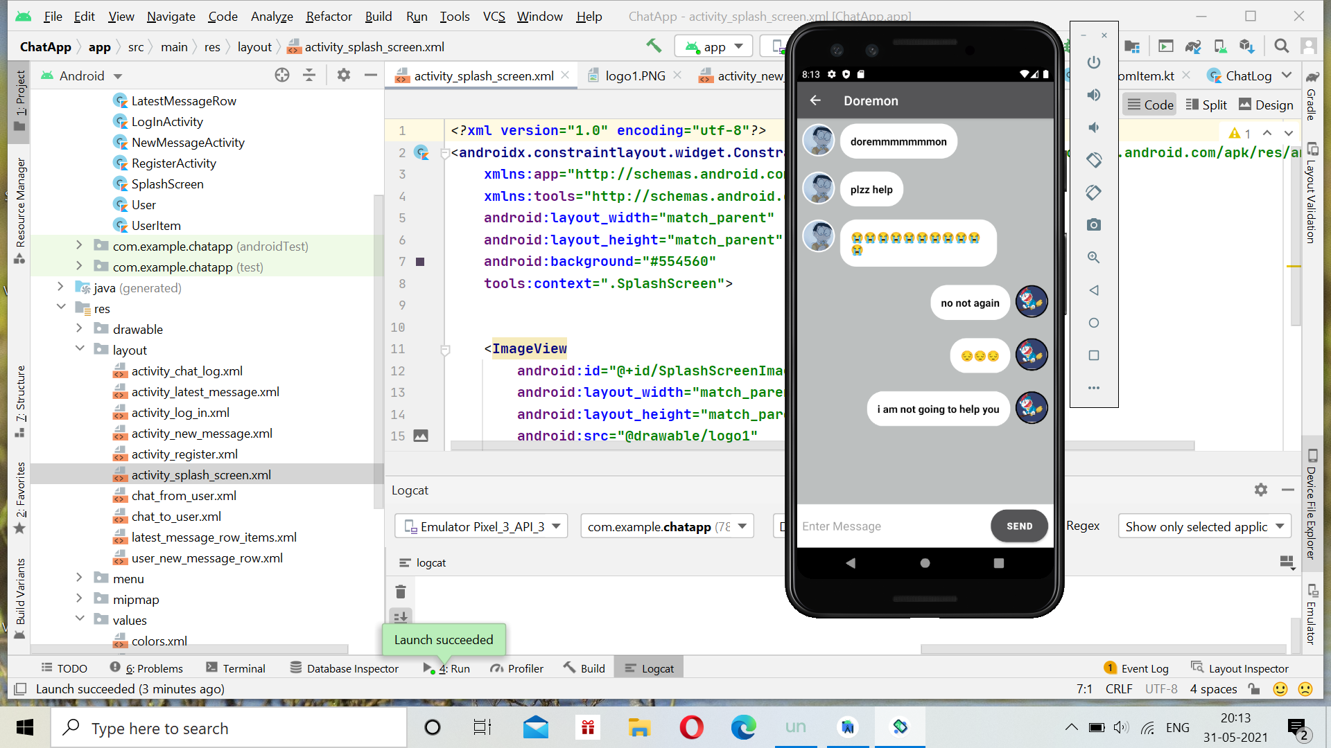 GitHub - vissi31aug/ChatApp: This chat application is built in kotlin language and saved data of ...