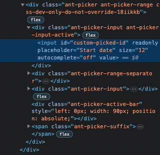Range Picker Id prop is assigned to Input instead of picker · Issue ...