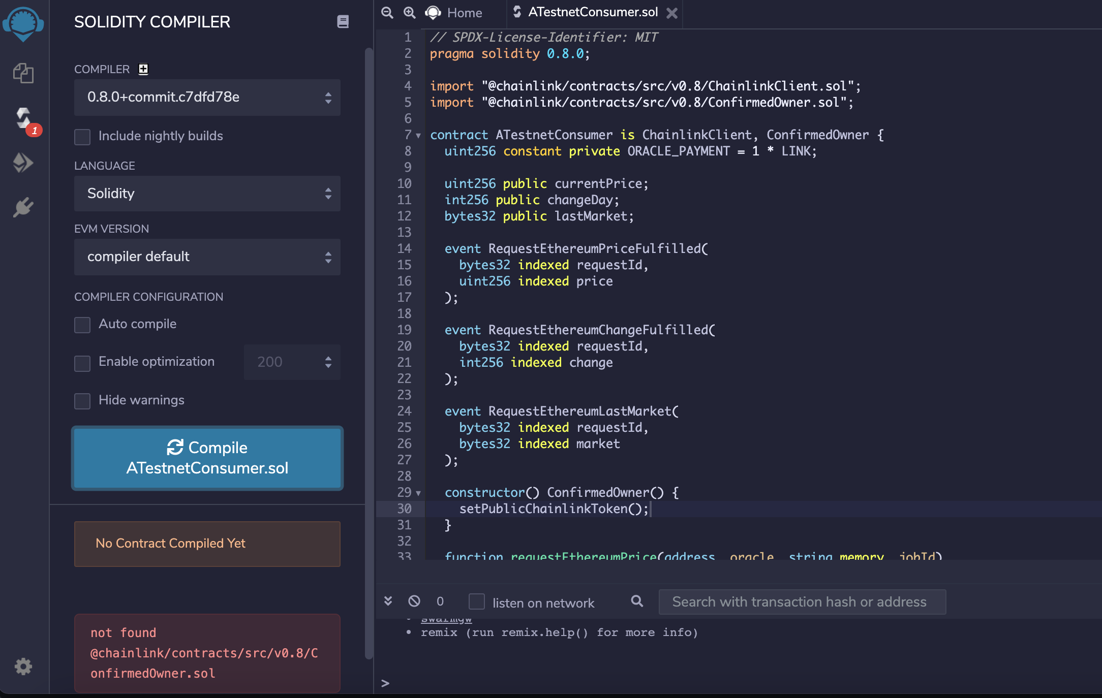 Update all examples to v0.8 · Issue #196 · smartcontractkit/documentation · GitHub