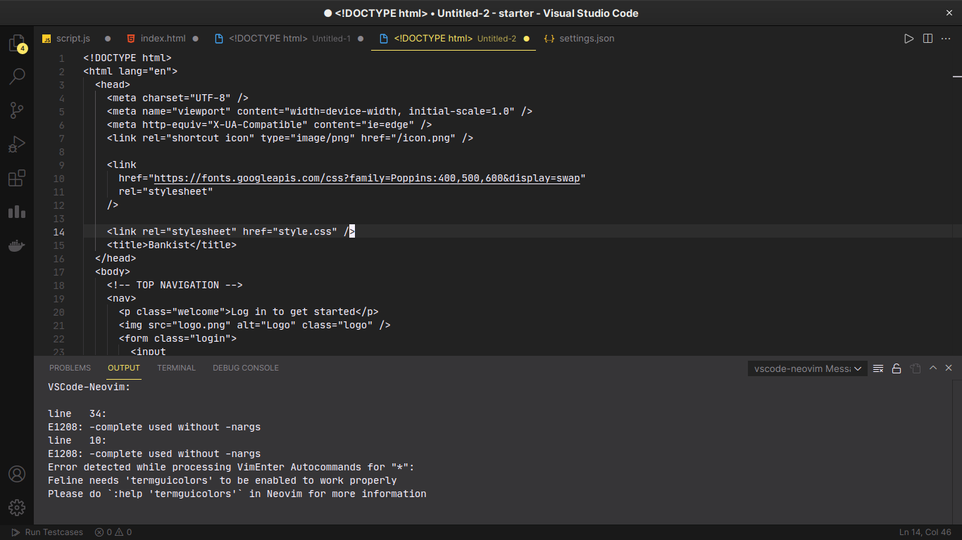 [Bug]: VSCode with embedded neovim · Issue #1908 · LunarVim/LunarVim · GitHub