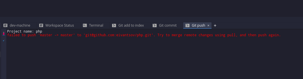 Provide better error message, when git push fails · Issue #9898 · eclipse-che/che · GitHub