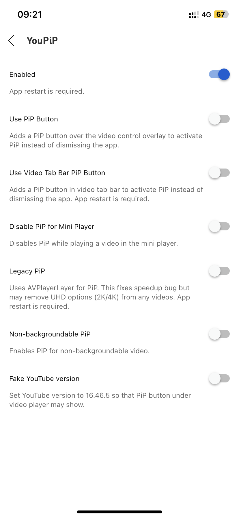 [Bug] Pip not working correctly since installed · Issue #1000 · qnblackcat/uYouPlus · GitHub