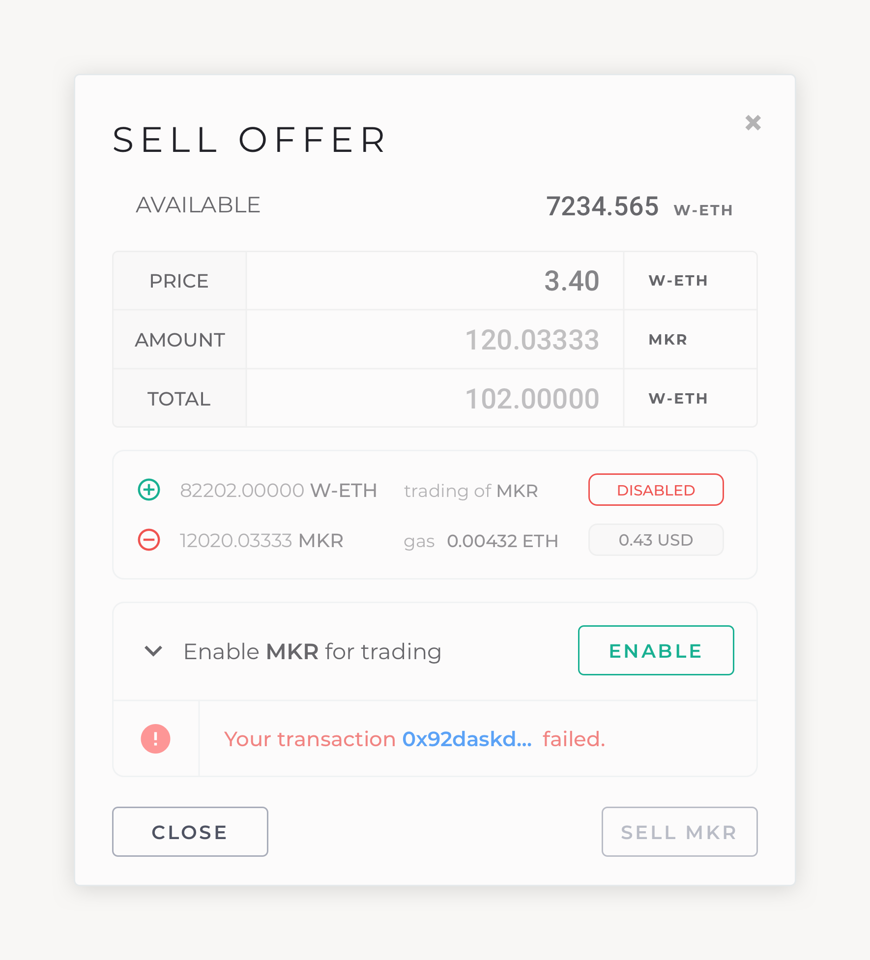 Buy/Sell modal redesign for the new allowance approach · Issue #46 ...