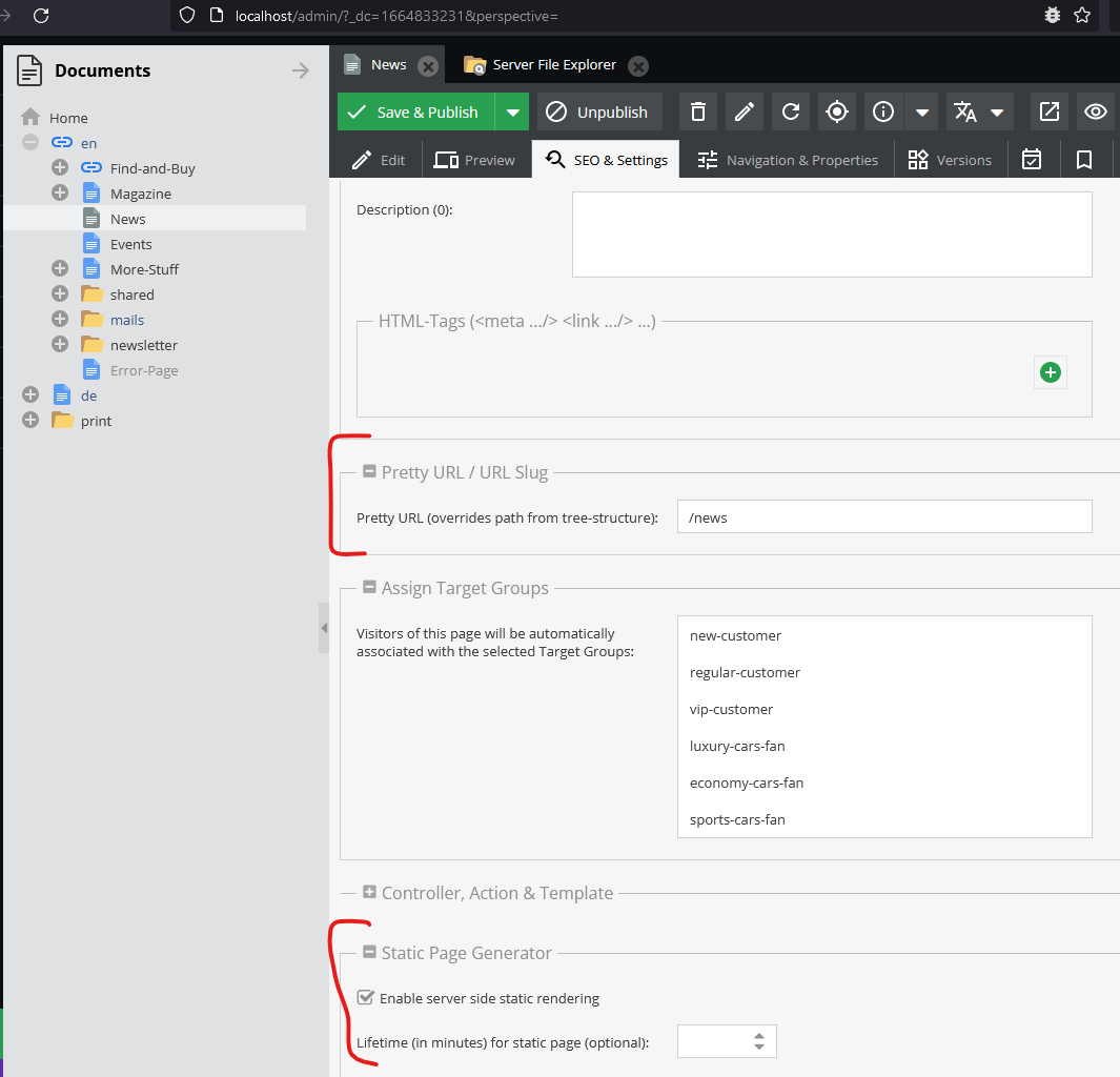 [Bug]: Statically generated page doesn't resolve with pretty URL · Issue #13299 · pimcore ...