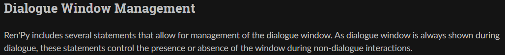 [Request] Command to pause, but not make dialogue disappear · Issue #4581 · renpy/renpy · GitHub