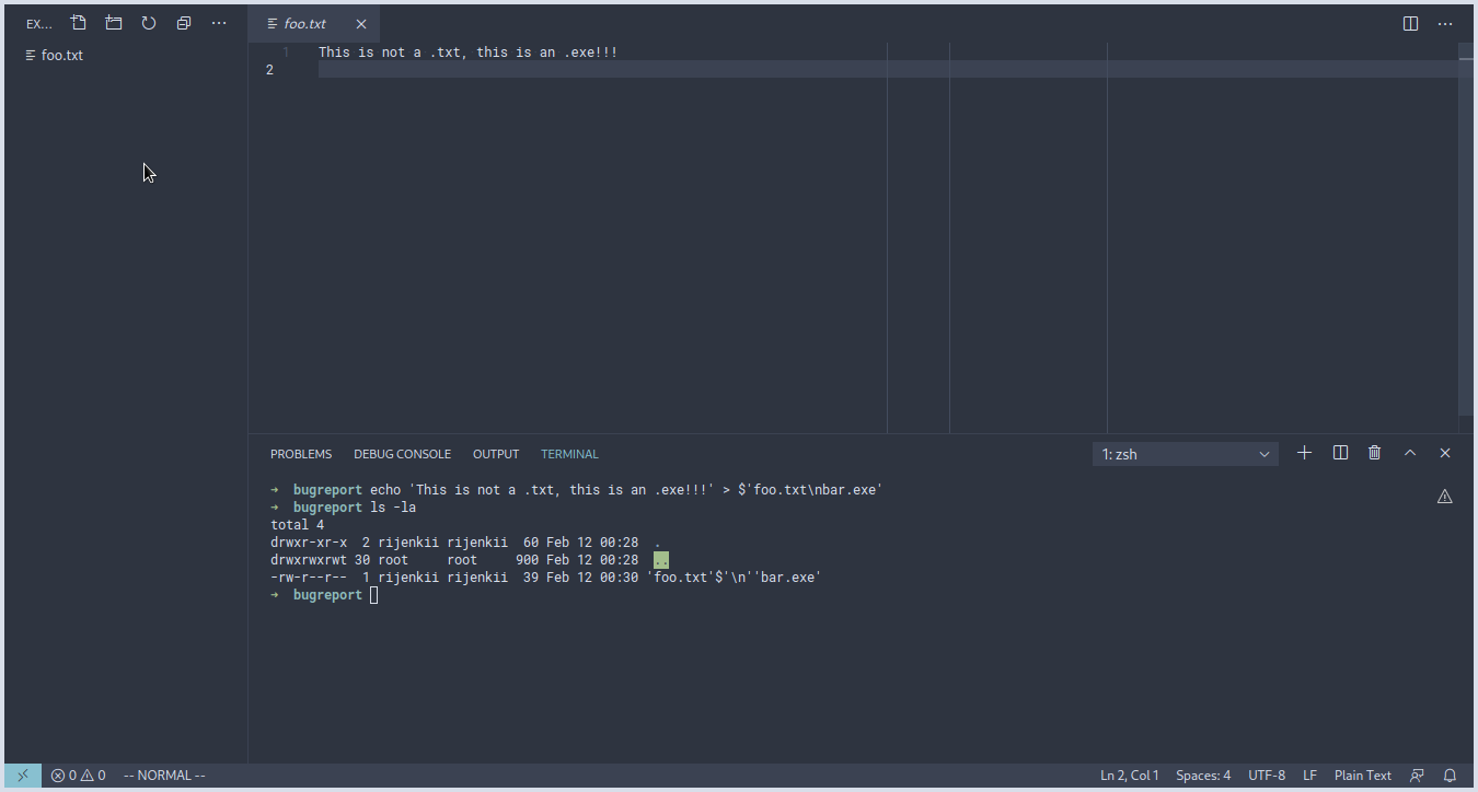 Control characters in filenames do not render correctly · Issue #116485 ...