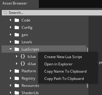 Bug Report In the Asset Browser window, create new Lua file and rename ...