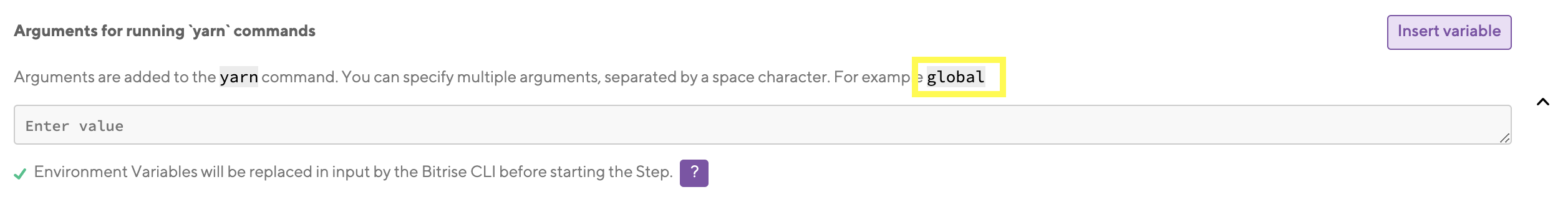 Using: Arguments for running `yarn` commands · Issue #8 · bitrise-steplib/steps-yarn · GitHub