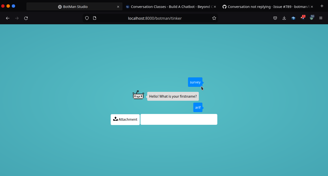 Conversation Not Replying · Issue 789 · Botman Botman · Github