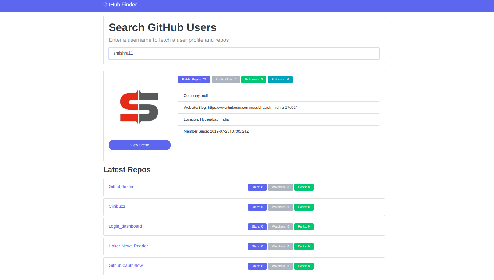 GitHub - smishra11/Github-finder: Reuploading the project