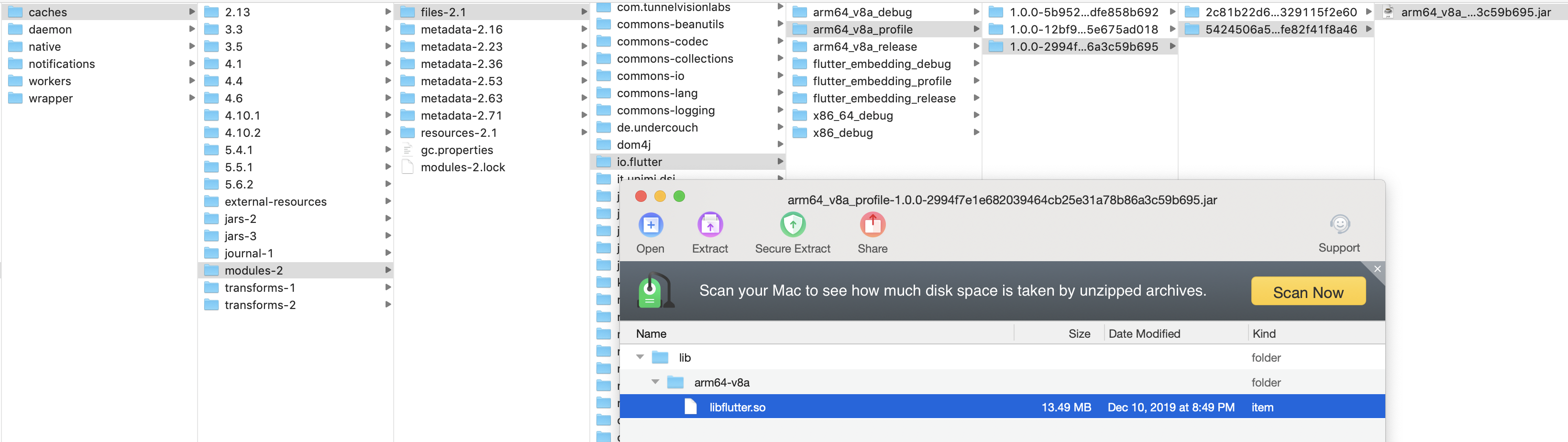 flutter channel v1.12.13-hotfixes not download flutter.jar to cache/artifacts/engine/android ...