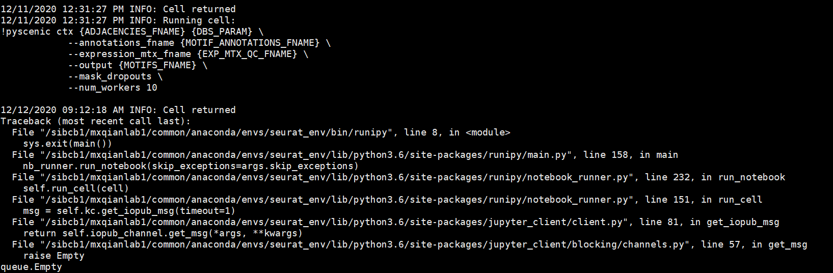run pyscenic ctx error[BUG] · Issue #236 · aertslab/pySCENIC · GitHub