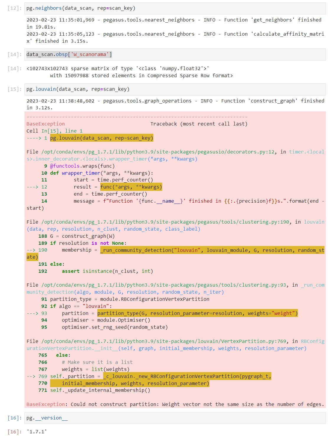 【Bug】leiden or louvain clustering error · Issue #256 · lilab-bcb/pegasus · GitHub