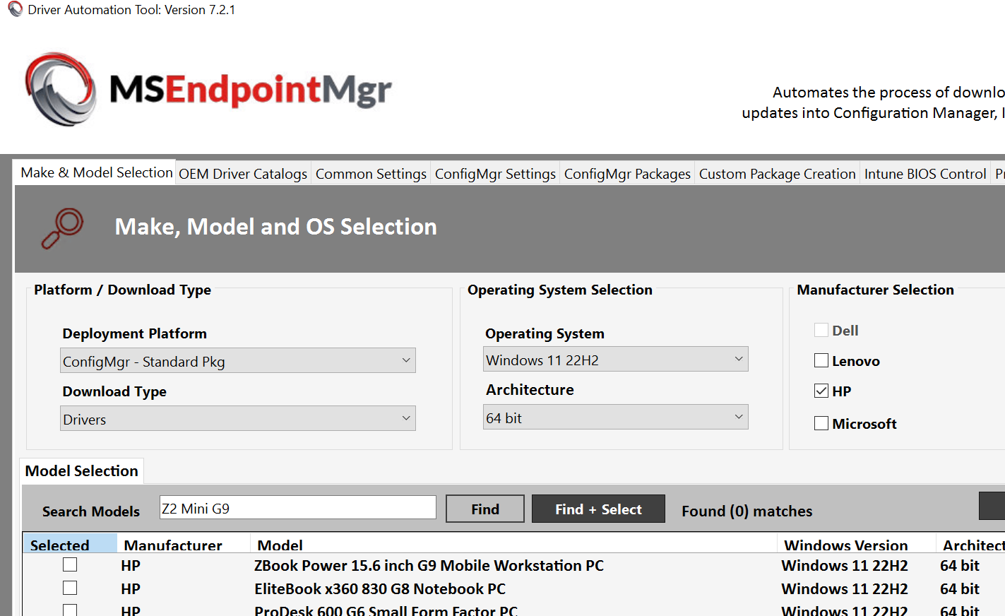Unable to find the driver in driver automation tool · Issue #248 · MSEndpointMgr ...