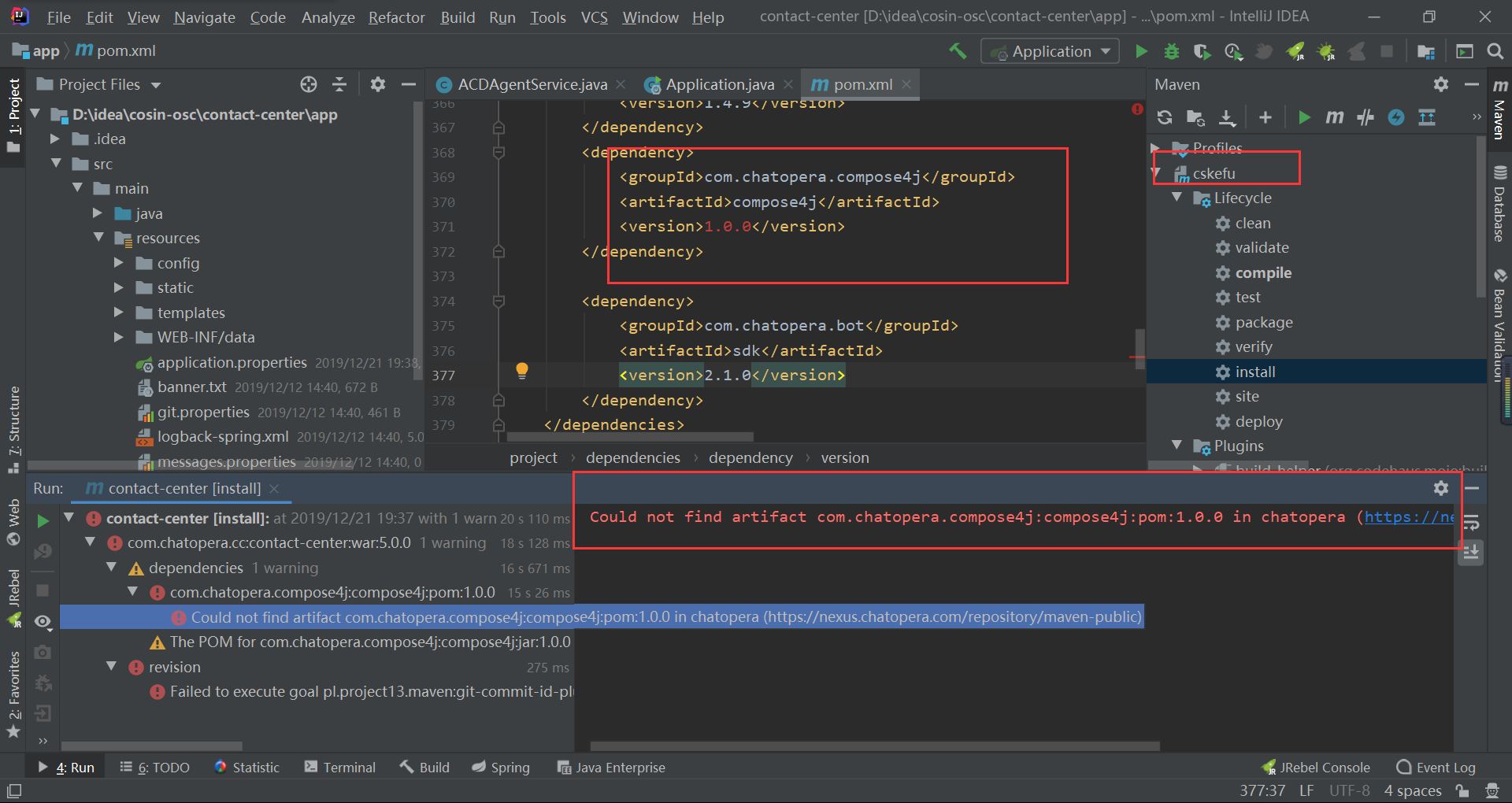 install总是compose4j不成功 · Issue #250 · cskefu/cskefu · GitHub