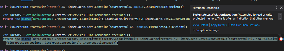 [Windows] Segfault when using ResizeBitmap method · Issue #5936 · AvaloniaUI/Avalonia · GitHub