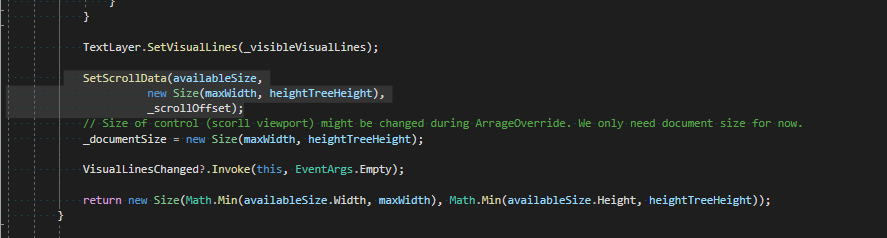 Incorrect behaviour of AvaloniaEdit when hiding external control with IsVisible = false · Issue ...