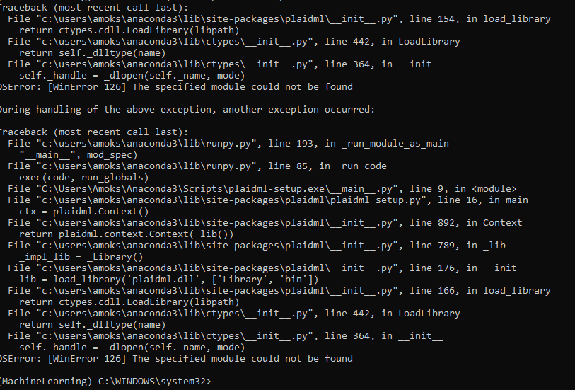 PlaidML-Setup: Specified Module Could Not be Found · Issue #877 · plaidml/plaidml · GitHub