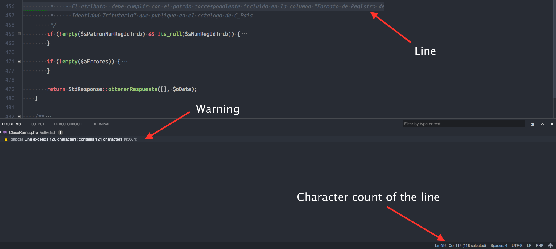 phpcs: Line exceeds 120 characters (Line contains 118 characters) · Issue #61 · ikappas/vscode ...