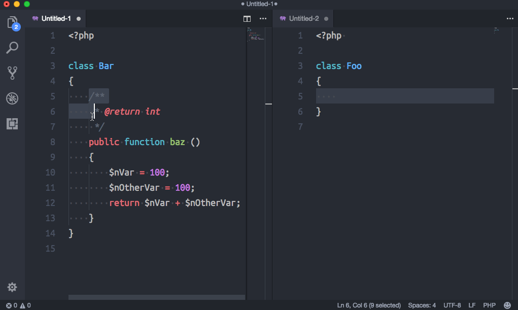 PHP indentation usually breaks when pasting over a method · Issue ...