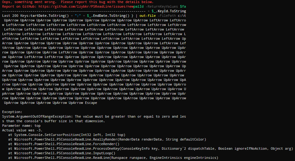 Oops, something went wrong. Please report this bug with the details below ...