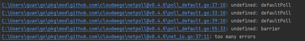 0.6.0开始netpoll编译就报错 · Issue #999 · cloudwego/kitex · GitHub