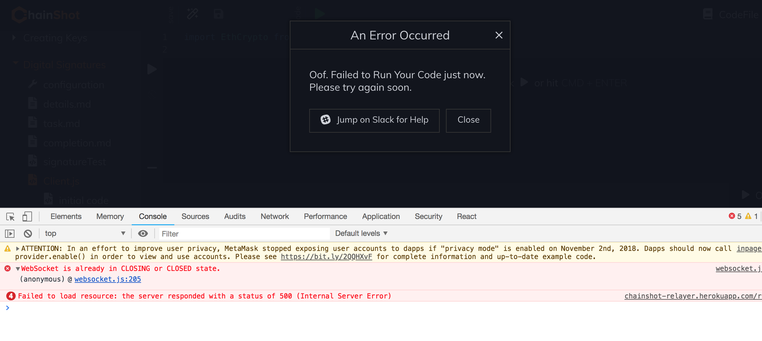 Error Running Code In Builder · Issue 149 · Chainshotbuilder · Github 