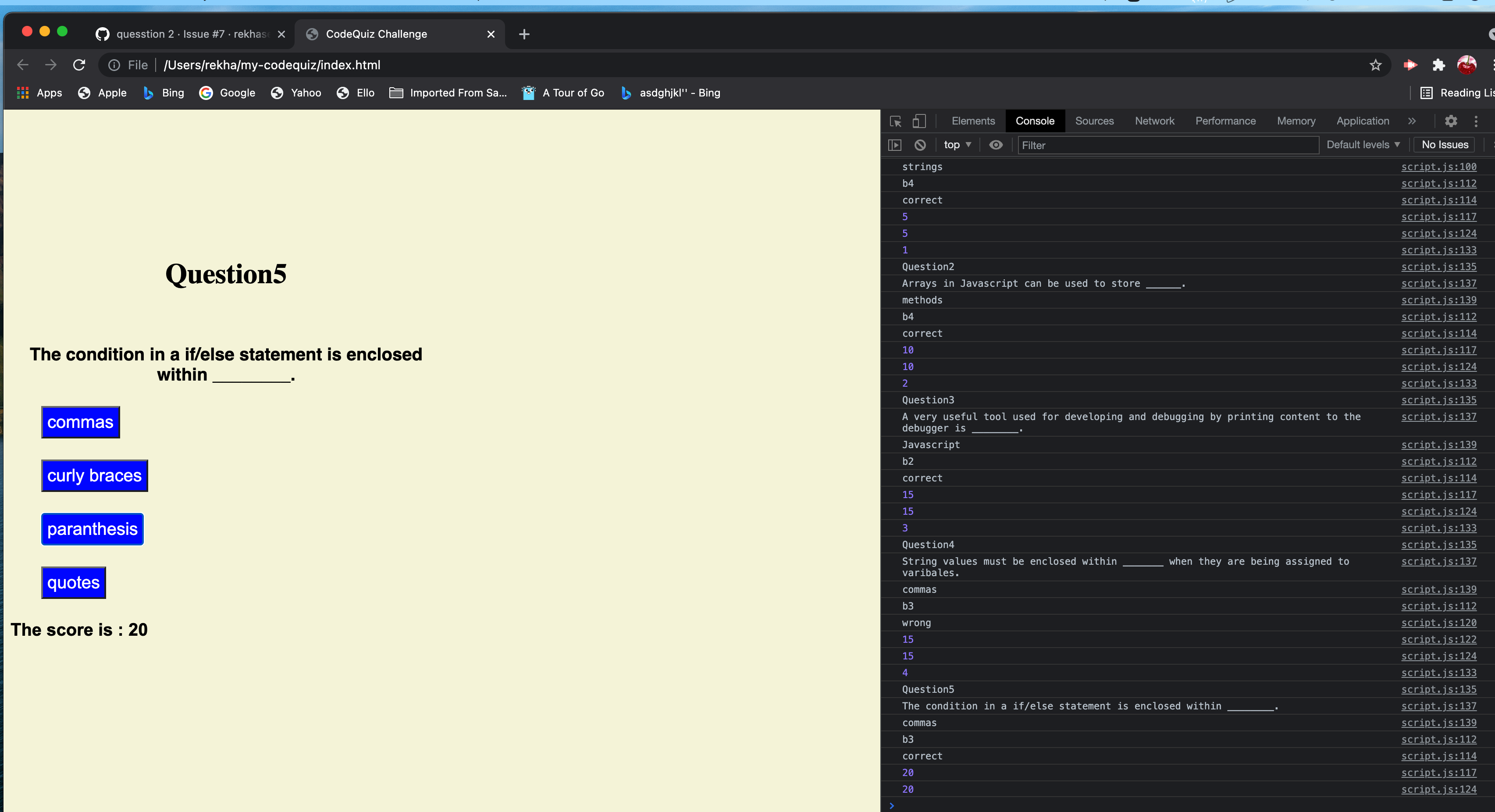 question 5 · Issue #8 · rekhaselvan01/my-codequiz · GitHub
