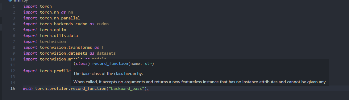 Pytorch Profiler autocomplete · Issue #1082 · microsoft/pylance-release ...