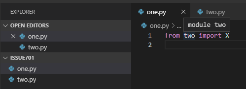 Initial import unavailable, opening file makes it available · Issue #701 · microsoft/python ...