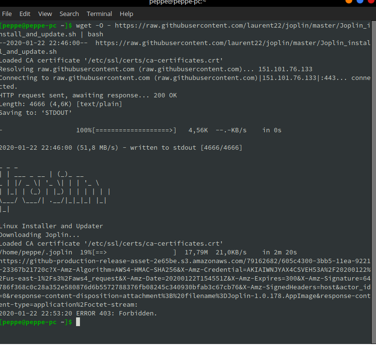 Linux install script fails due to change in the AppImage name · Issue #2336 · laurent22/joplin ...