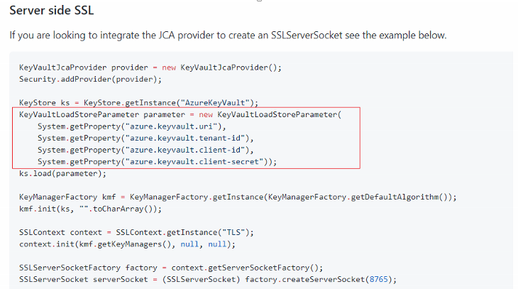 KeyVault-JCA Readme issues · Issue #18895 · Azure/azure-sdk-for-java · GitHub