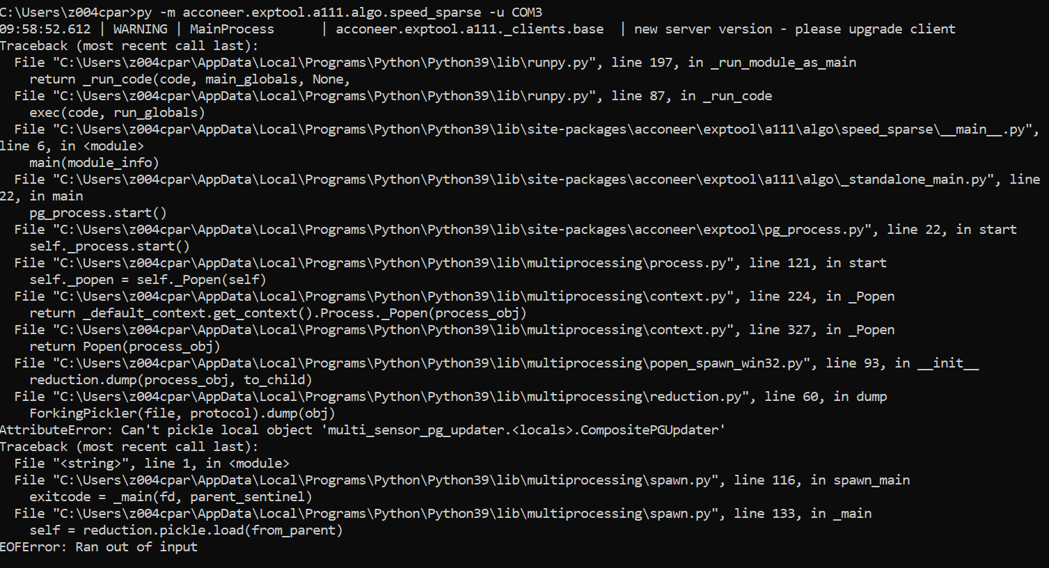XM112 radar software examples · Issue #108 · acconeer/acconeer-python-exploration · GitHub