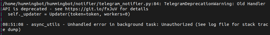 Telegram Bot Api Depricated · Issue #3658 · hummingbot/hummingbot · GitHub